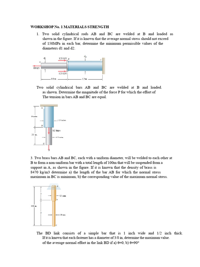 1st workshop on material resistance.pdf | PDF | Strength Of Materials ...