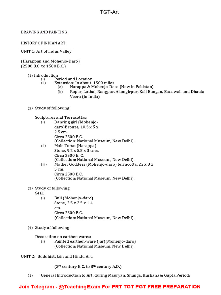 Indian Art History Syllabus Overview | PDF