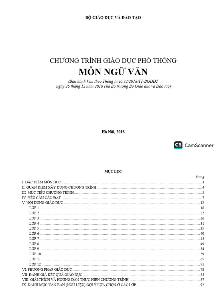 2. CT_Ngu van tổng thể 2018_1 (1) | PDF