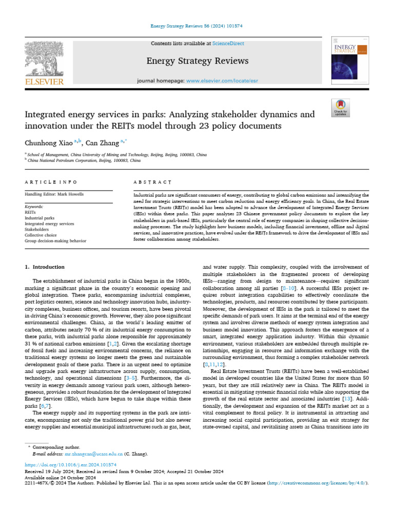 Integrated Energy Services in Parks Analyzing Stakeholder Dynamics and ...
