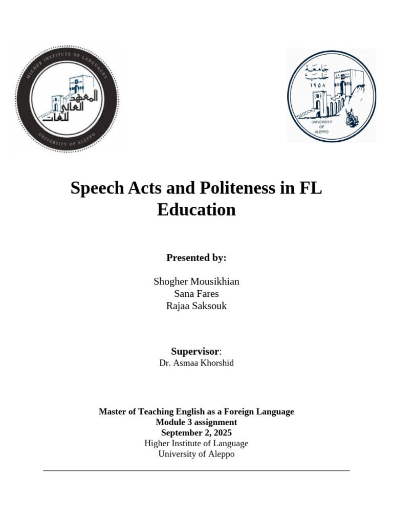 Speech Acts & Politeness - Modify | PDF | Human Communication ...