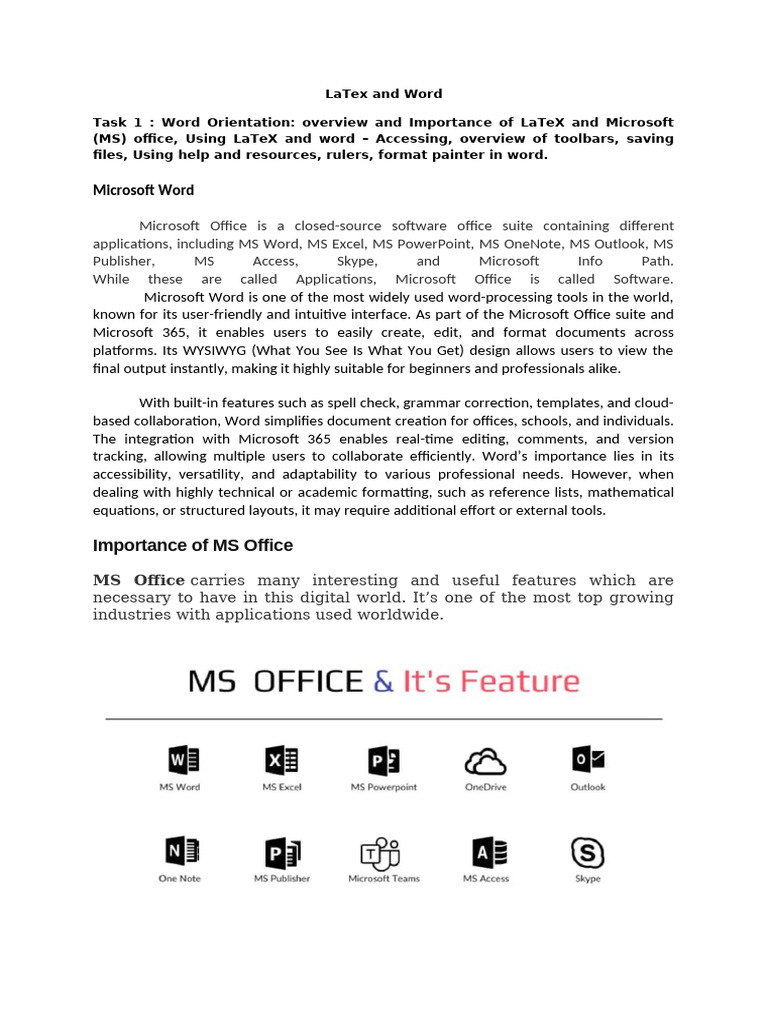 Word and Latex -Task-1 | PDF | Microsoft Word | Microsoft Office