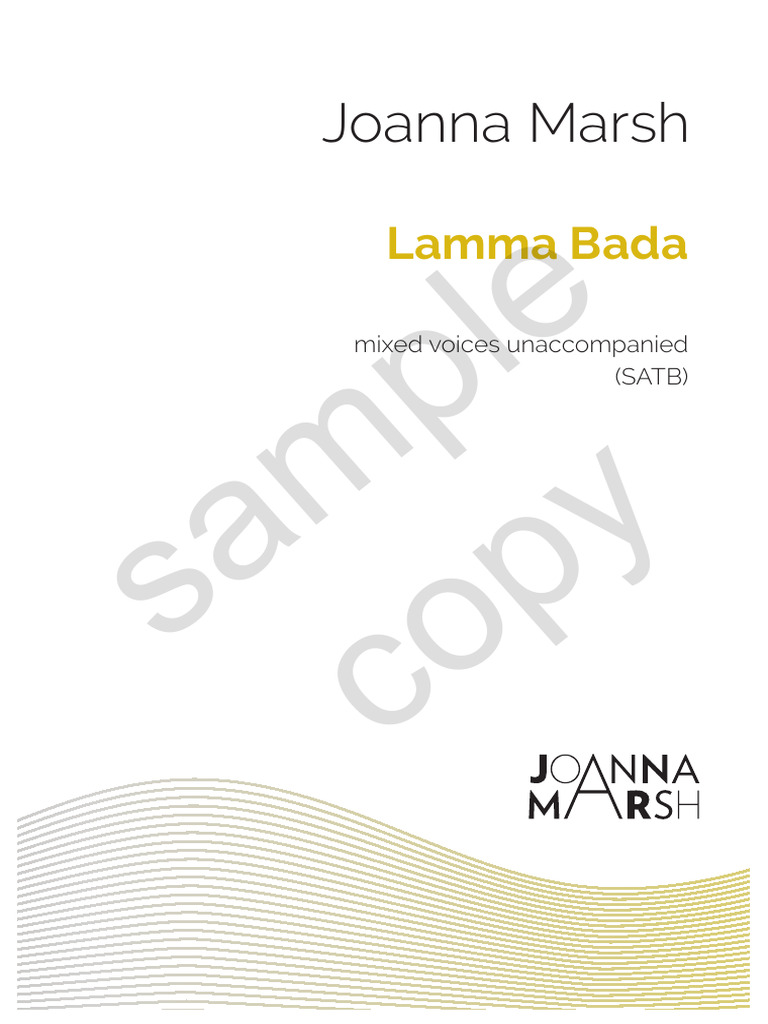 Lamma Bada SATB Arrangement by Marsh | PDF | Elements Of Music | Singing