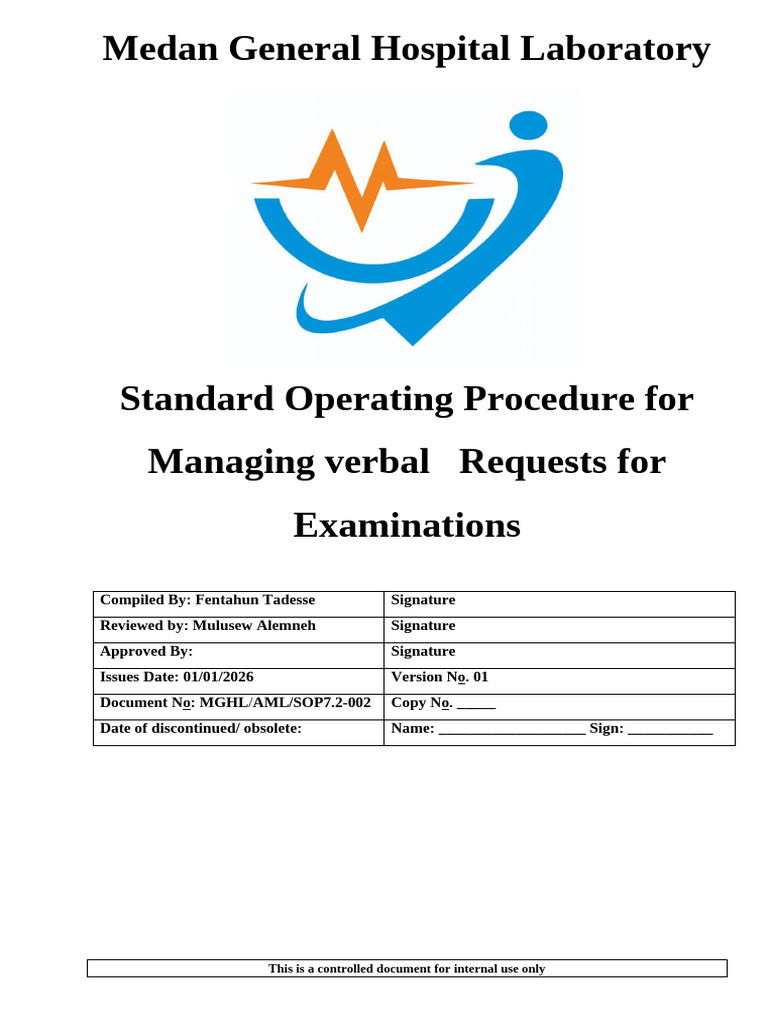 SOP for Verbal Exam Requests Management | PDF | Verification And Validation