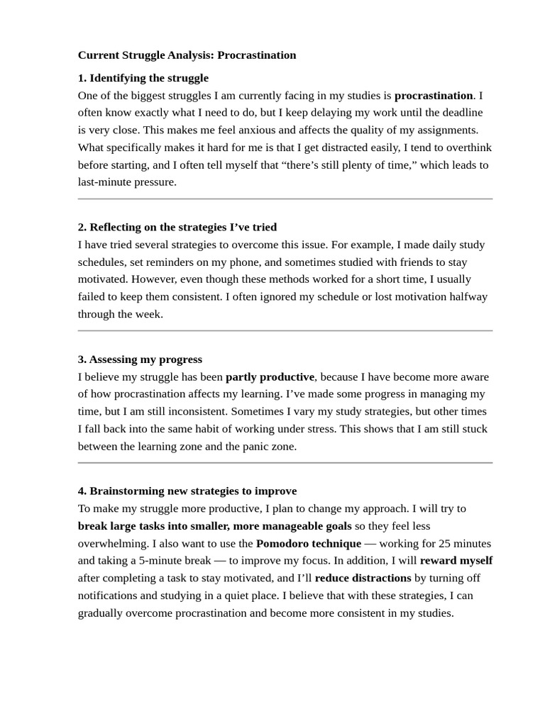 Current Struggle Analysis | PDF
