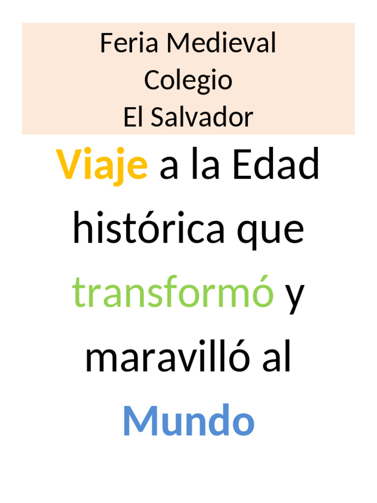 Feria Medieval: Un Viaje al Pasado | PDF | Edades medias | Carlomagno