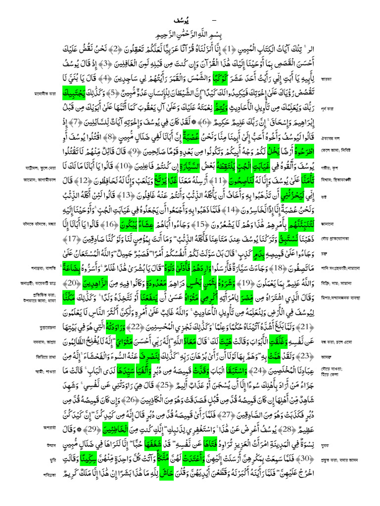 Surah Yousuf To Surah Saff 012-037 | PDF | Collation | Graphemes