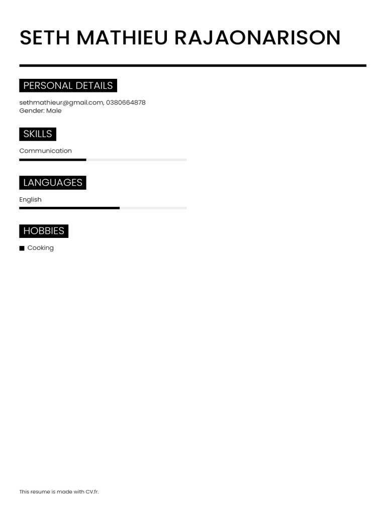 Resume Seth Mathieu Rajaonarison 10-12-2025 21-56-29 | PDF