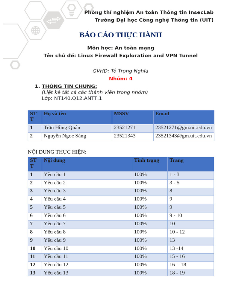 Lab 5 - Linux Firewall Exploration and VPN Tunnel | PDF