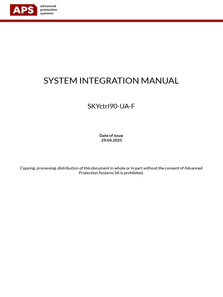 SYSTEM INTEGRATION MANUAL SKYctrl90 UA F v2.0 | PDF | Manufactured Goods
