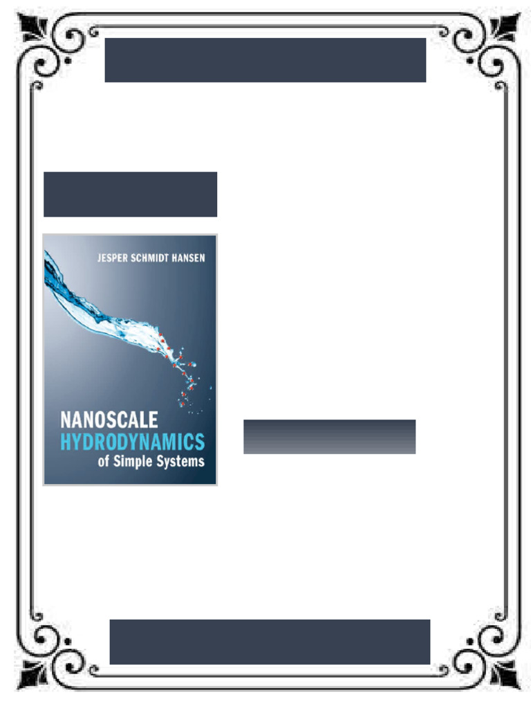 Nanoscale Hydrodynamics of Simple Systems 1st Edition Jesper Schmidt ...