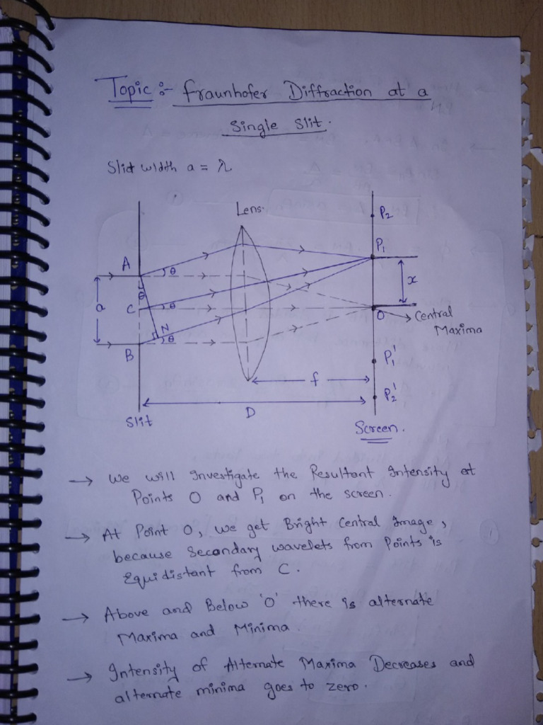 Fraunhofer Diffraction at Single Slit | PDF