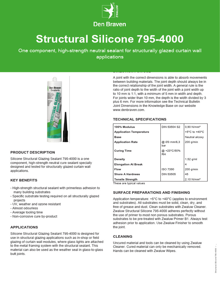 TDS Structural Silicone 795-4000 Ar AE | PDF | Silicone | Materials Science