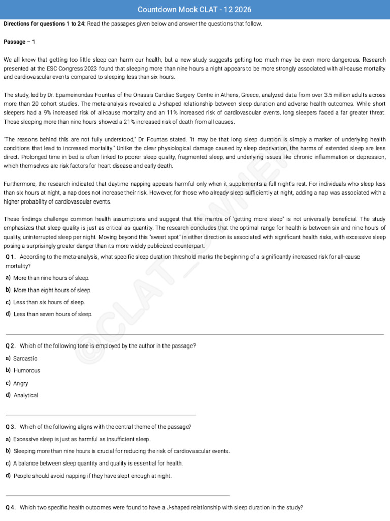 Cl • Countdown Mock 12 @Clat_owner | PDF | Arrest | Bail