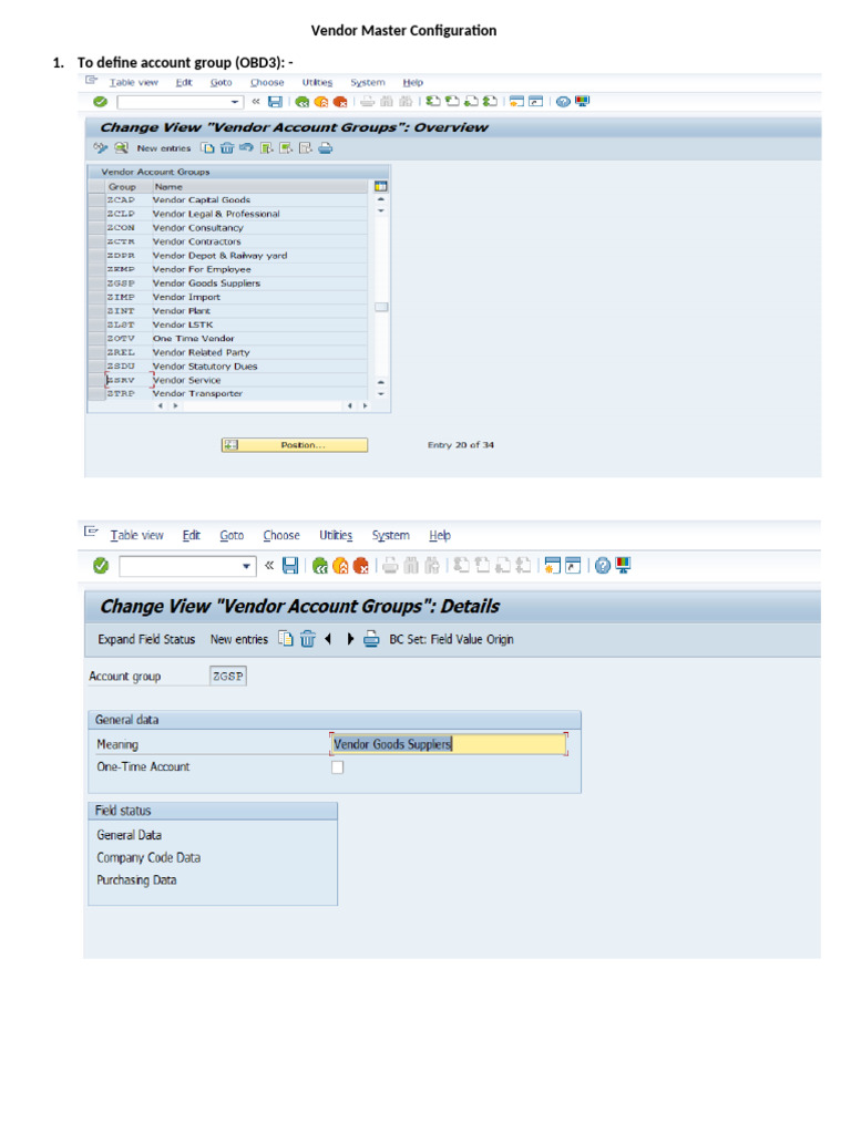 Vendor Master Configuration Guide | PDF