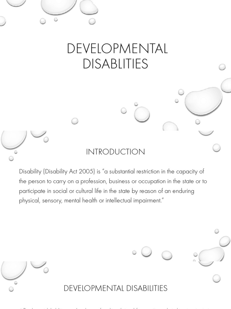 Developmental Disabilities | PDF | Autism | Cerebral Palsy