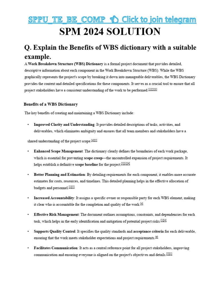 SPM 2024 SOLN (1) | PDF | Project Management | Business