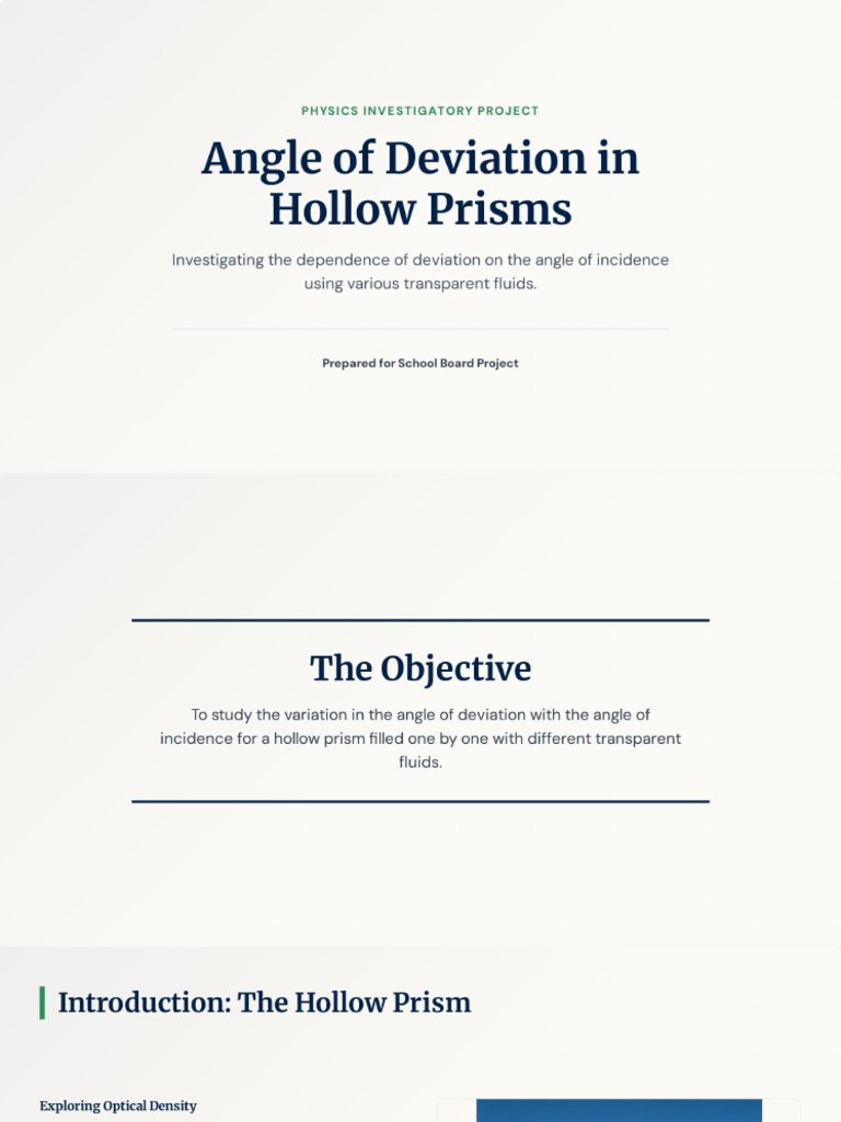 Physics Project - Investigation of Prism Deviation | PDF