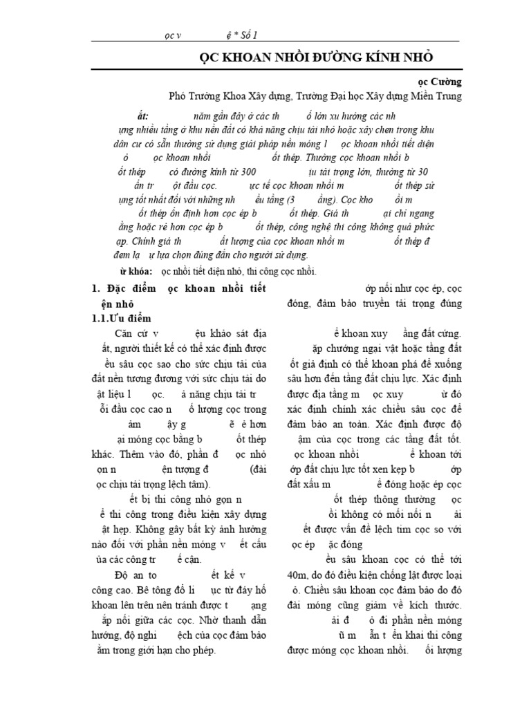 Thi Cong Coc Khoan Nhoi Duong Kinh Nho | PDF