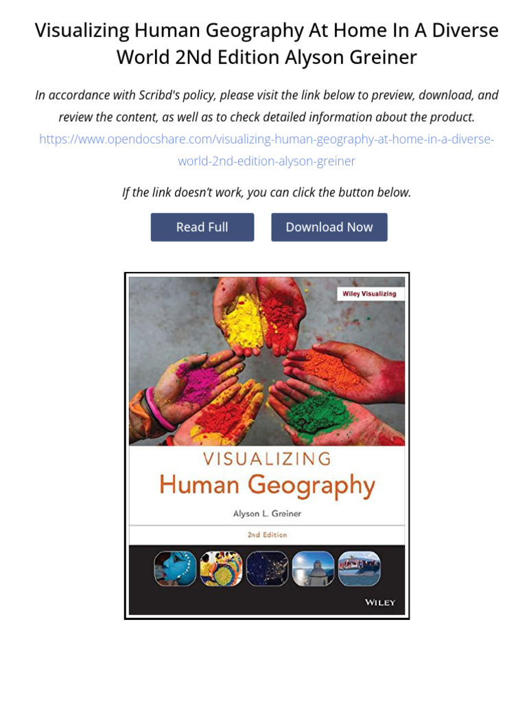 Visualizing Human Geography At Home in a Diverse World 2nd Edition ...