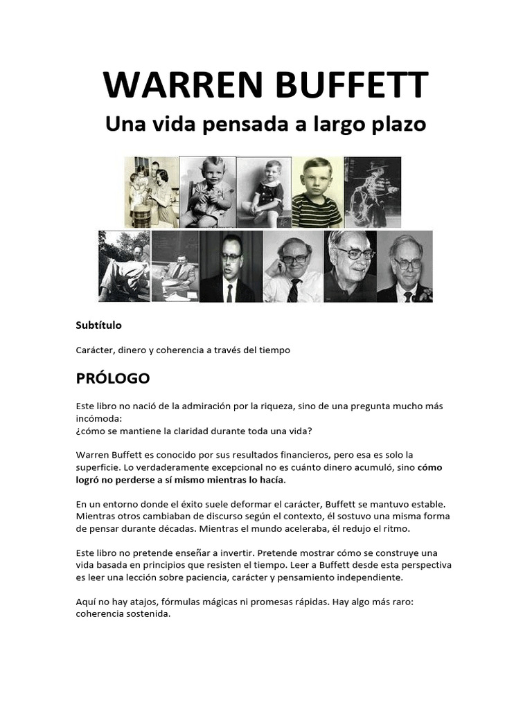 00 Warren Buffett Una Vida Pensada A Largo Plazo | PDF