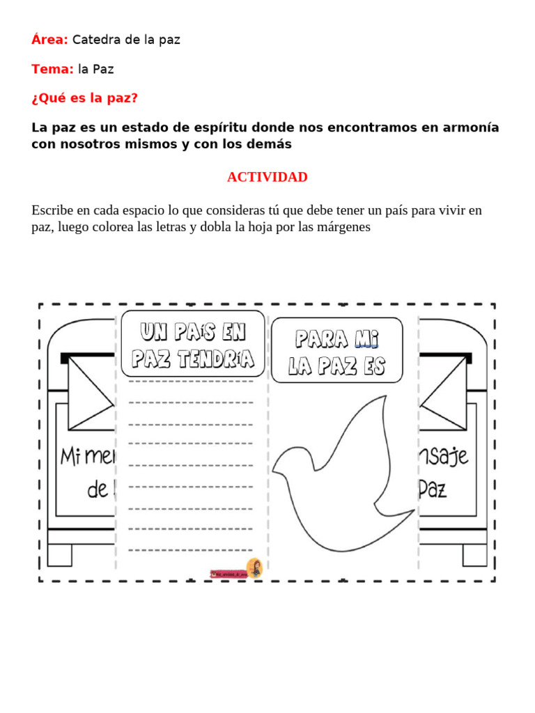 Actividad Sobre La Paz | PDF