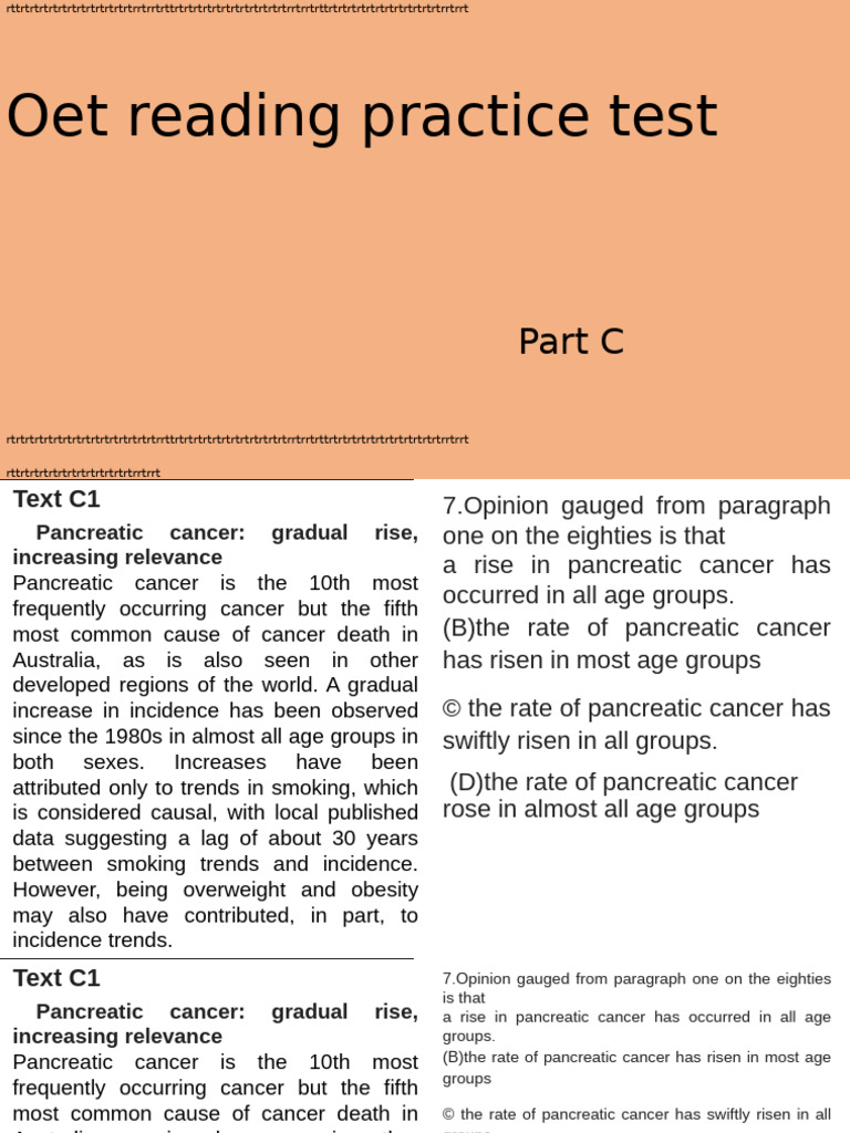 Reading Part c Practice | PDF | Periodontology | Cardiovascular Diseases