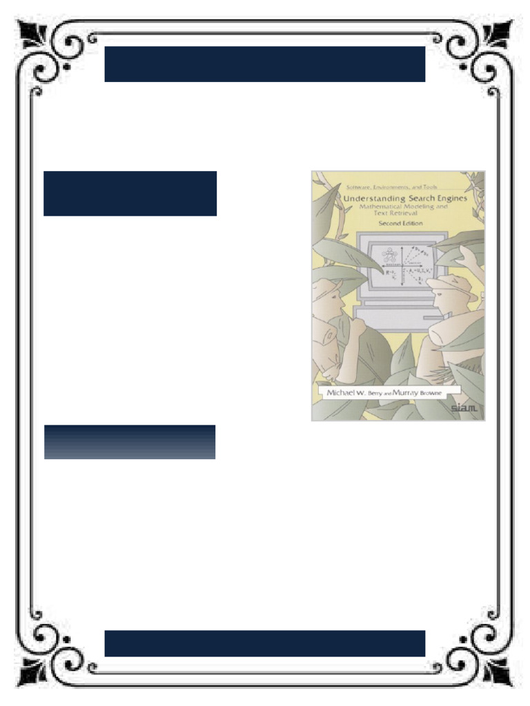 Understanding Search Engines Mathematical Modeling and Text Retrieval ...