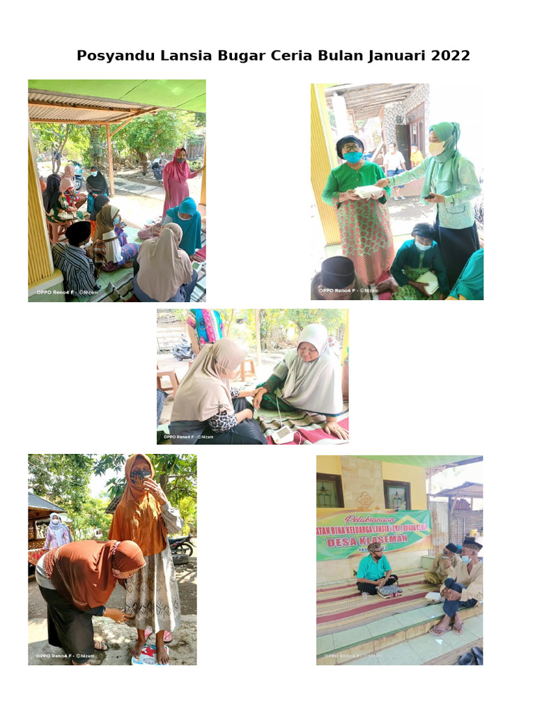 Posyandu Lansia Bugar Ceria Bulan Januari 2022 | PDF