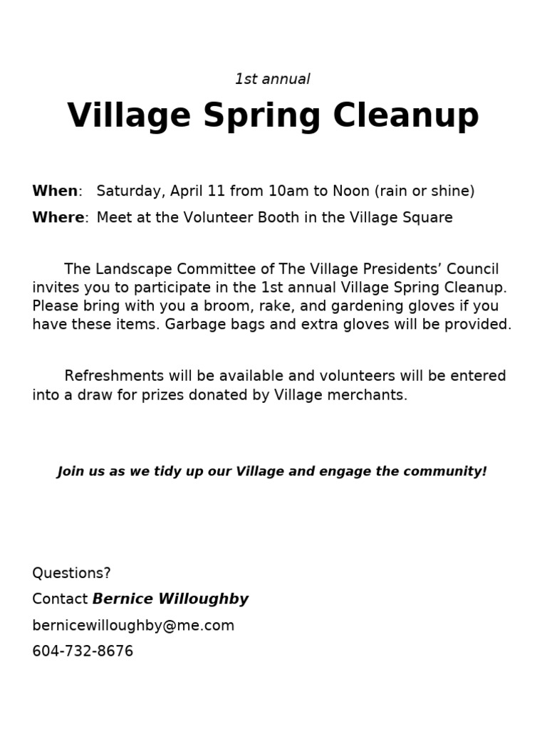 Village Clean Up | PDF