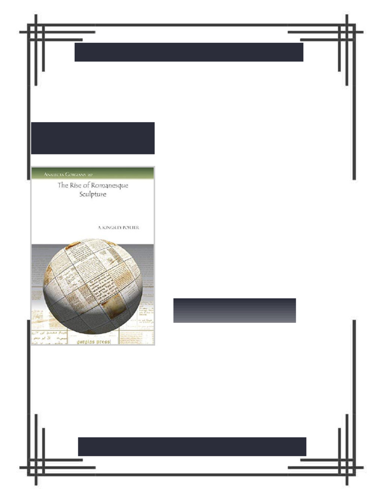 The Rise of Romanesque Sculpture Analecta Gorgiana 1st Edition A ...