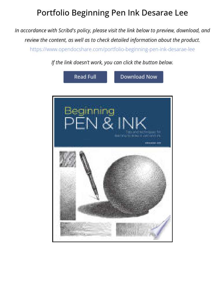 Portfolio Beginning Pen Ink Desarae Lee full digital chapters | PDF ...