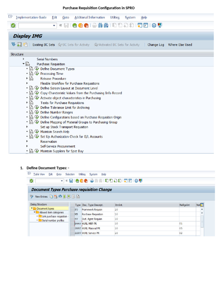Purchase Requisition Configuration in SPRO | PDF