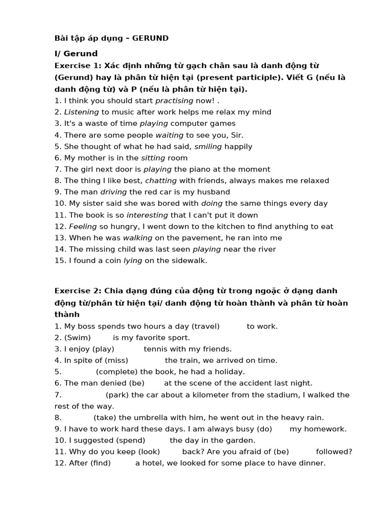 Gerund - Hoài Đinh | PDF