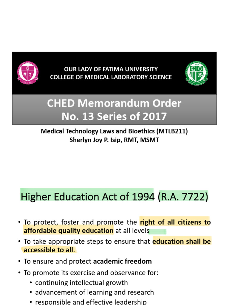 3 CHED Memorandum No.13 S. 2017 (Print Copy) | PDF | Health Care | Medicine