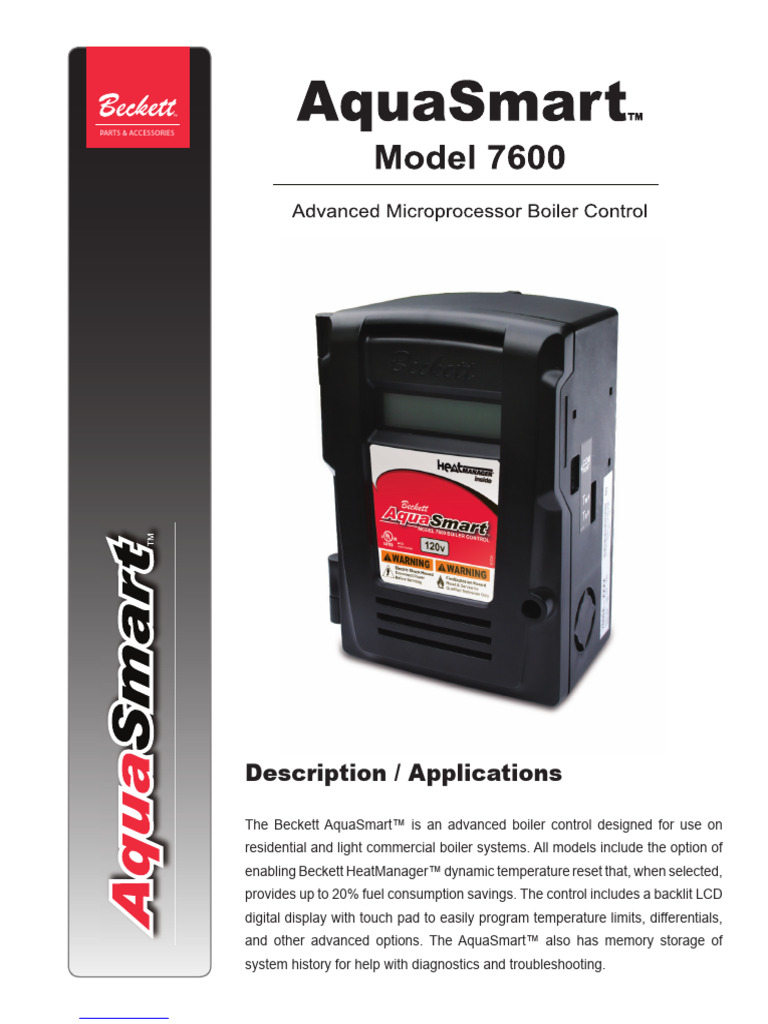 AquaSmart Boiler Control Overview | PDF | Electrical Connector | Water ...