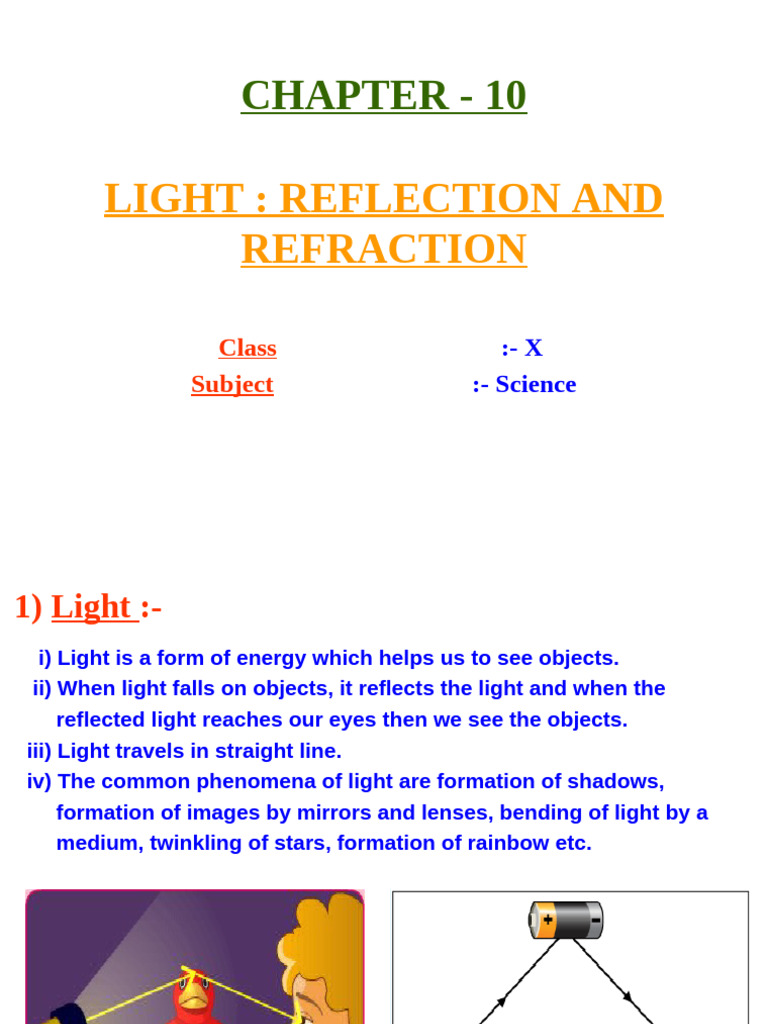 10-LIGHT-REFLECTION AND REFRACTION (1) (1) (1) (1) | PDF | Mirror ...