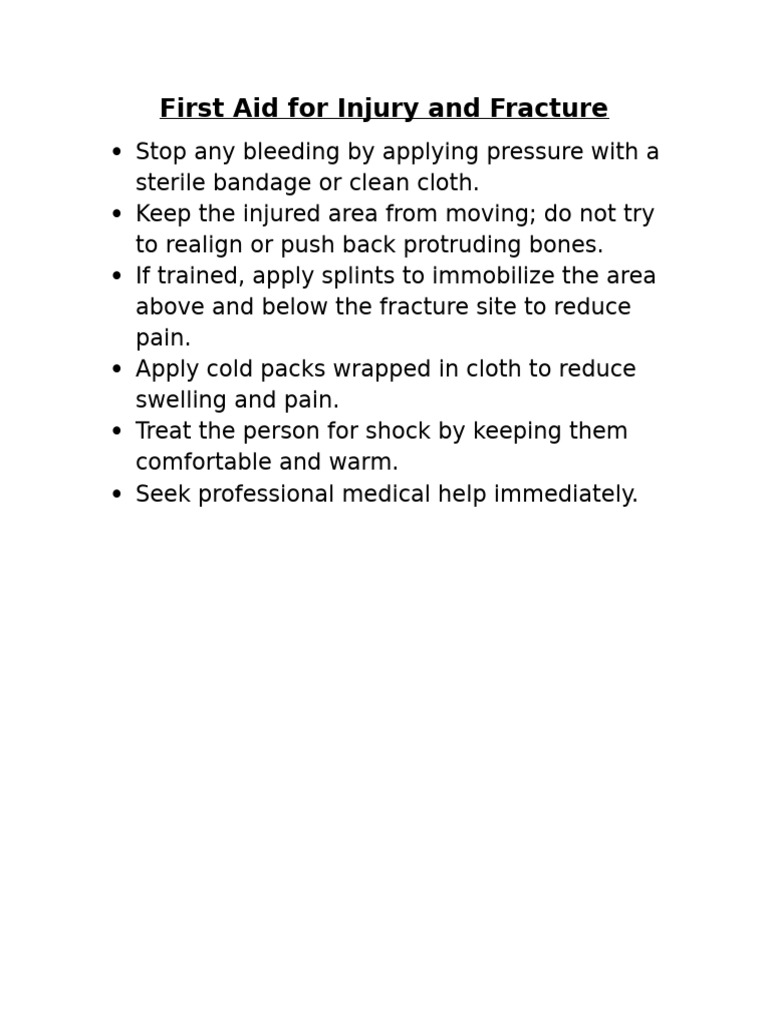 First Aid in Injury | PDF | First Aid | Spinal Cord Injury