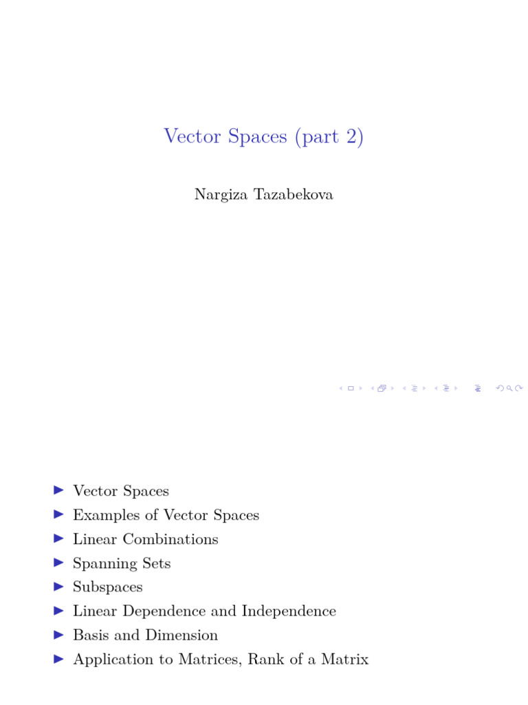 L7 Vector Spaces (Part 2) | PDF | Vector Space | Basis (Linear Algebra)