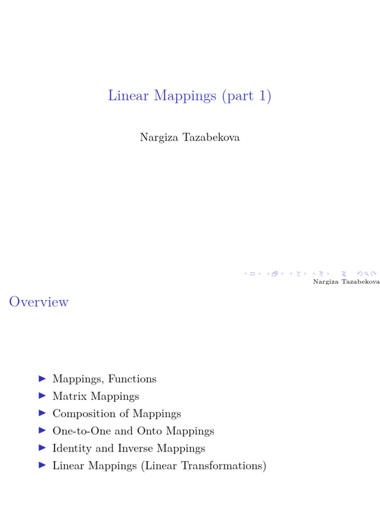 Understanding Linear Mappings Basics | PDF | Function (Mathematics ...