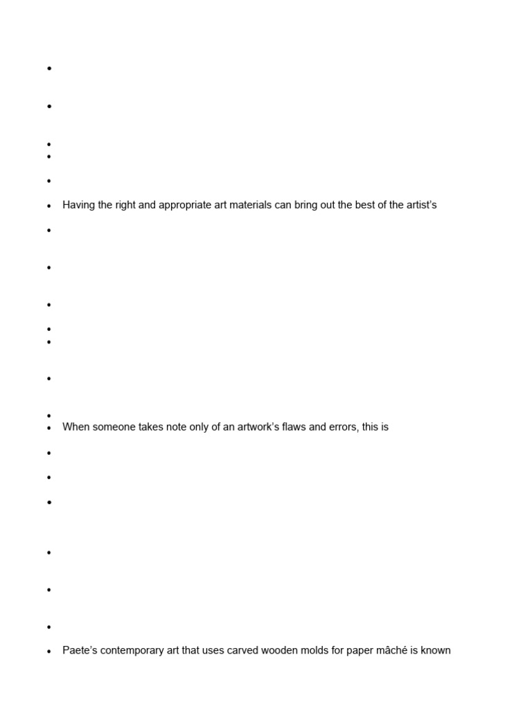 Cpar Reviewer | PDF | Embroidery | The Arts