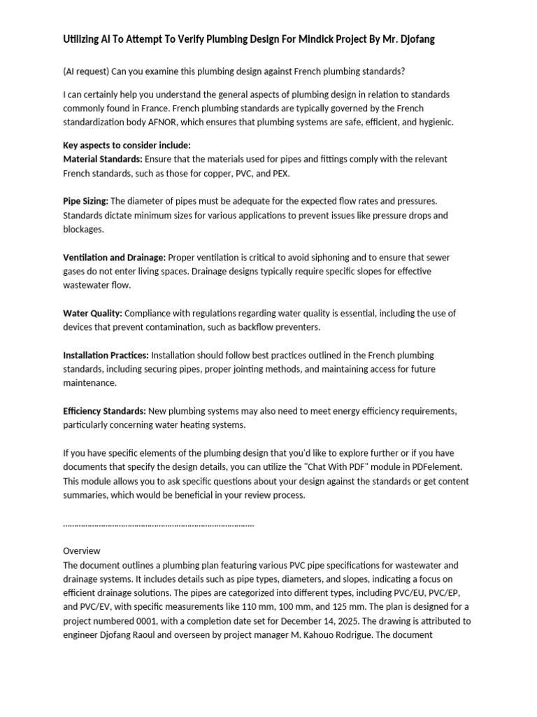AI Verification of Plumbing Design Standards | PDF | Plumbing | Pipe ...