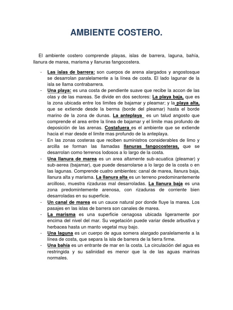 Ambiente Costero | PDF | Costa | Marea