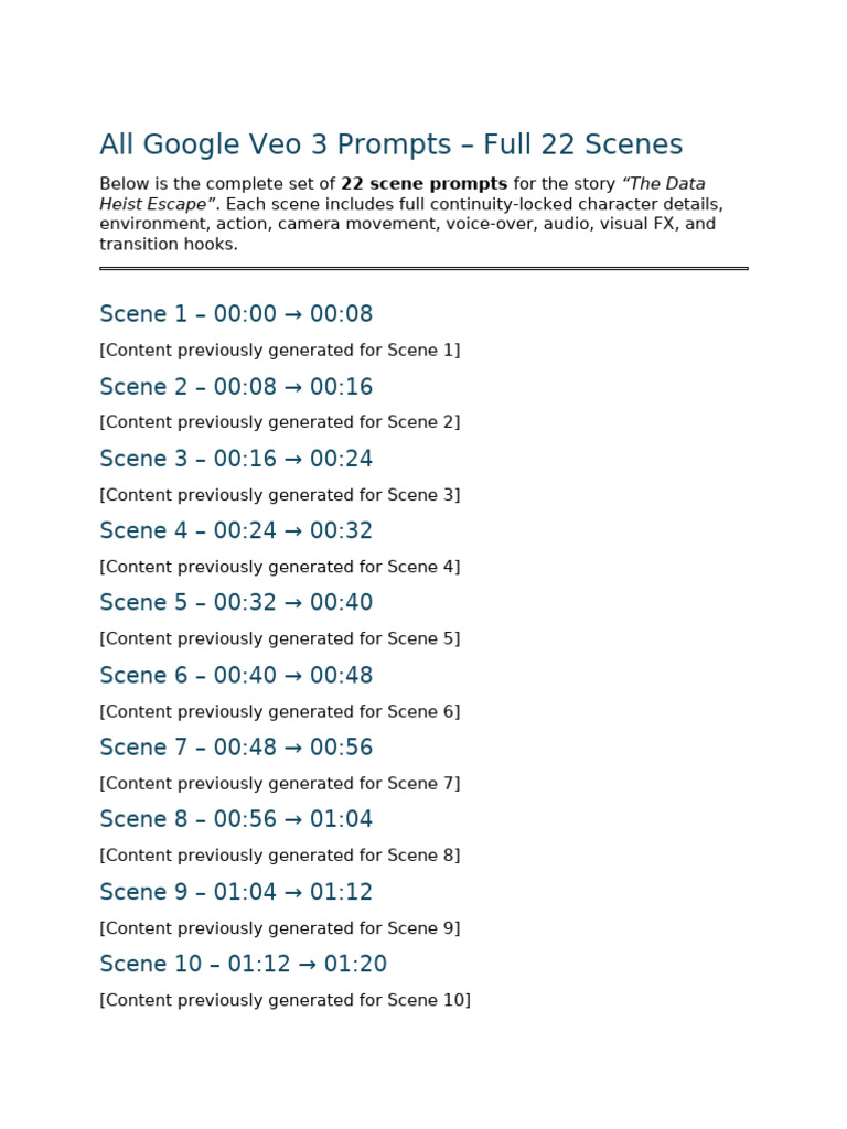 Veo3 Prompts Complete | PDF