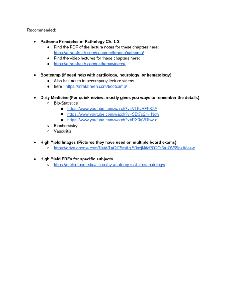 Pathoma Lecture Notes and Resources | PDF