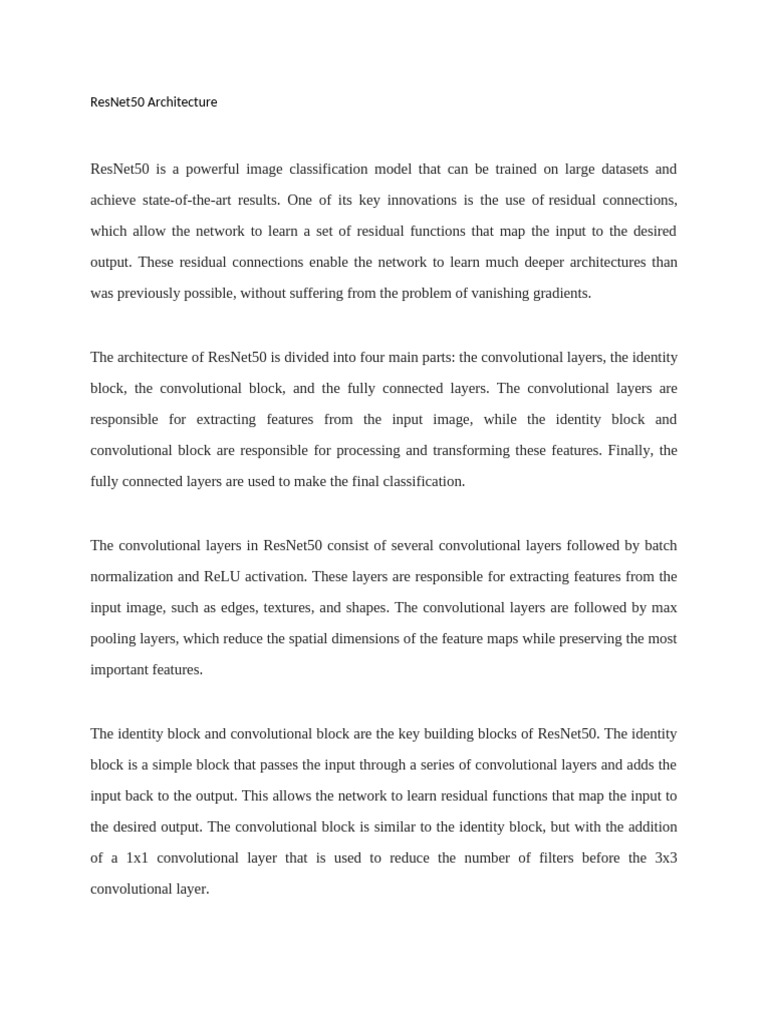 ResNet50 Architecture | PDF | Applied Mathematics | Computer Vision