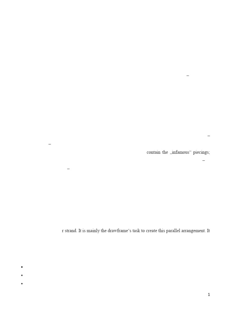 Draw Frame | PDF | Spinning (Textiles) | Yarn