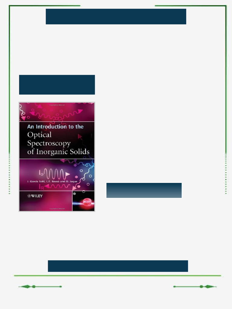 An introduction to the optical spectroscopy of inorganic solids 1st ...
