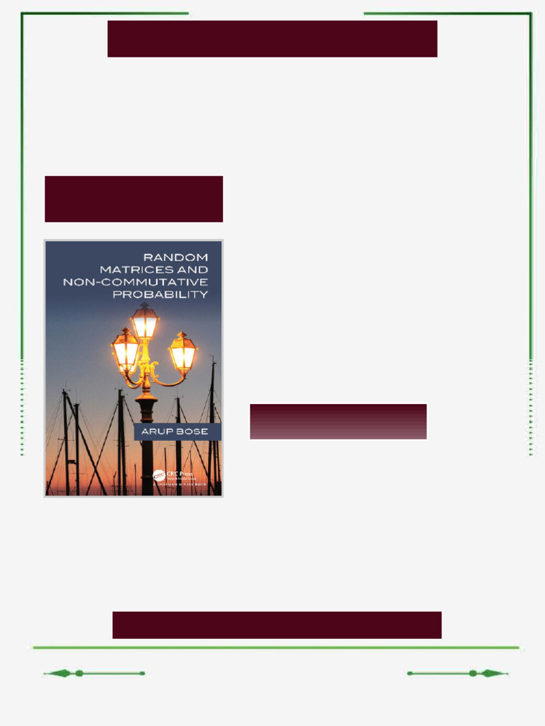 Random Matrices and Non-Commutative Probability 1st Edition Arup Bose ...