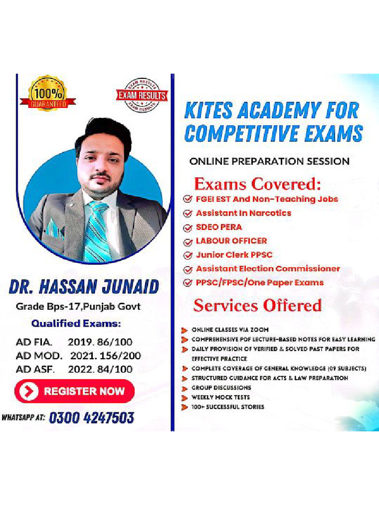 PPSC 2025 Solved Past Papers by DR - Hassan Junaid | PDF